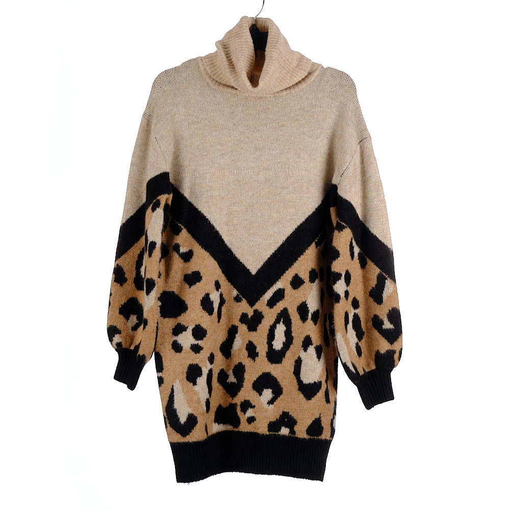 Entro Cheetah Print Tunic Turtleneck Sweater Medium NWT | eBay